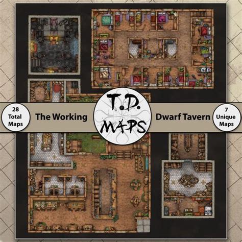 The Working Dwarf Tavern Pack [28 Maps] Roll20 Marketplace Digital Goods For Online Tabletop
