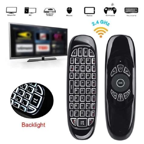 Jual Air Mouse Wireless Keyboard Remote 2 4g C120 Control For Android Tv Backlit Rgb Shopee