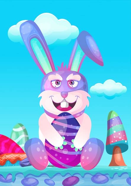 Conejo De Pascua Vector Premium