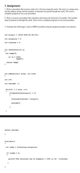 solved 7 assignment 1 write a procedure that evenes order