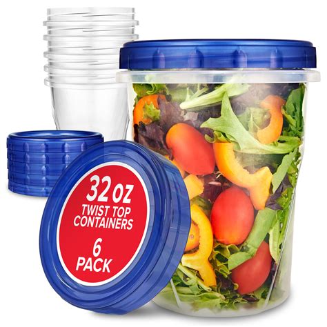 Stock Your Home 32oz Plastic Containers With Twist Top Lids