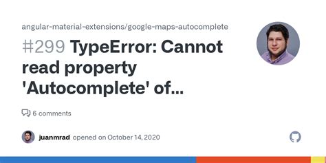Typeerror Cannot Read Property Autocomplete Of Undefined · Issue