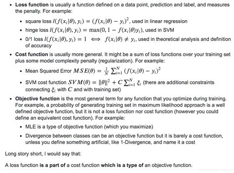 目标函数object Function损失函数loss Function以及代价函数cost Function之间的关系与区别