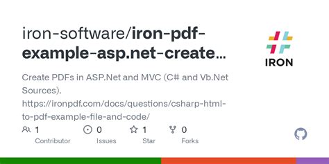 GitHub Iron Software Iron Pdf Example Asp Net Create Pdf Create PDFs In ASP Net And MVC C