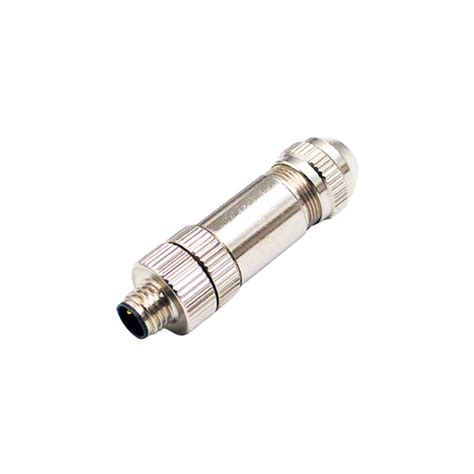M8 3pins A Code Male Straight Metal Assembly Connector Shielded