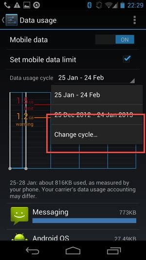 How To Change Data Usage Cycle In Android
