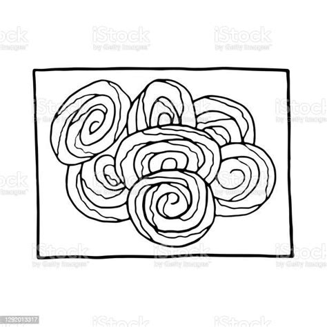 벡터 핸드 그린 낙서 잘레비 인도 디저트 메뉴 카페 레스토랑 라벨 및 포장을 위한 스케치 요소를 디자인합니다 흰색 배경에 그림 0명에 대한 스톡 벡터 아트 및 기타 이미지