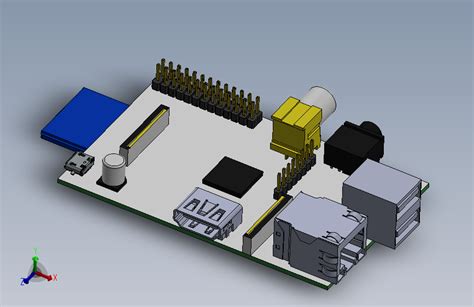 y6692 树莓派 raspberry pi a sw stp solidworks 2011 模型图纸下载 懒石网