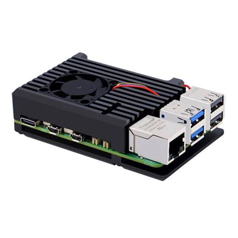 Black Aluminum Case With Heatsink Fan For Raspberry Pi 5 Discontinued