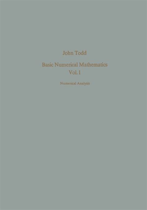 Basic Numerical Mathematics 9783034872317 J Todd Boeken Bol
