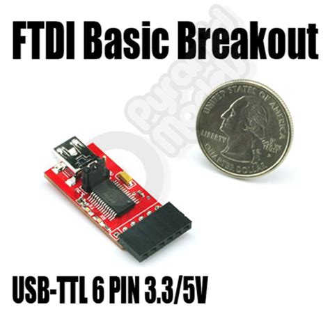 FTDI Basic Breakout USB TTL 6 PIN 3 3 5V With Free USB Cable For