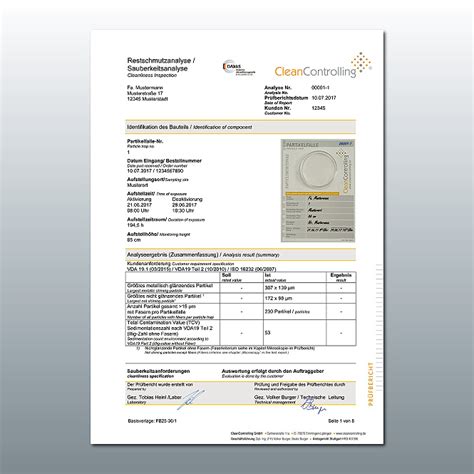 Microscopic Evaluation Cleancontrolling