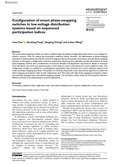 Pdf Configuration Of Smart Phase Swapping Switches In Low Voltage Distribution Systems Based