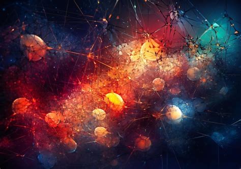 Premium Photo Abstract Network Lines Circles Lights And Connections On A Background