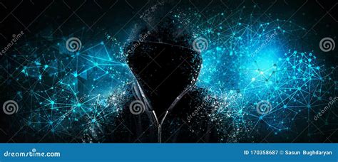 Cyber Security Computer Hacker With Hoodie Stock Image Image Of Working Hooded 170358687