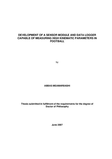 pdf development of a sensor module and data logger capable of