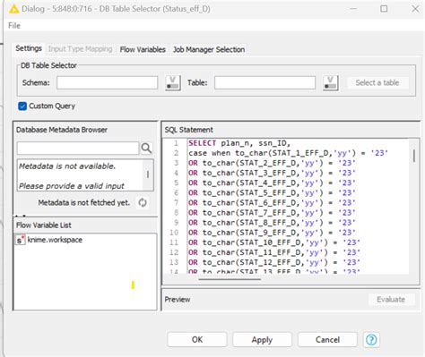 Help Needed To Use A Parameter Or A Variable Knime Analytics Platform