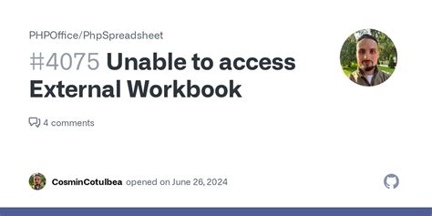 Unable To Access External Workbook Issue 4075 PHPOffice