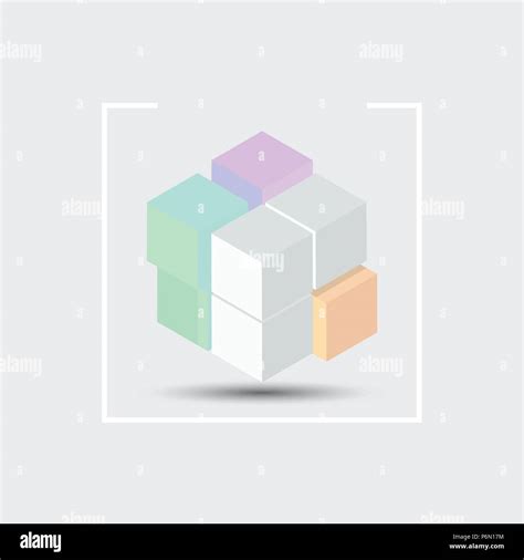 Create 3d Cube Design Element On Grey Background Stock Vector Stock