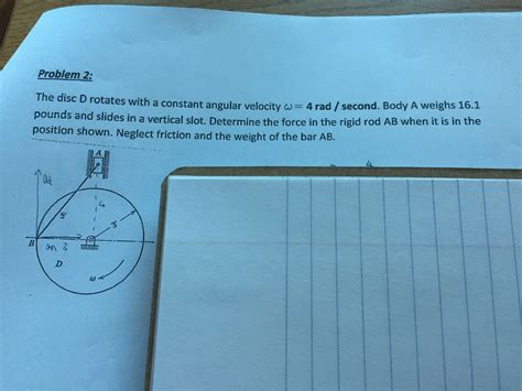 Solved Problem The Disc D Rotates With A Constant Angular Chegg
