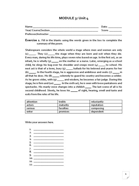 MODULE 3: Unit 4: Exercise 1 | PDF