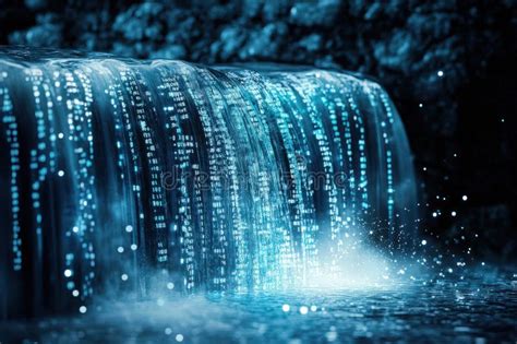 Digital Data Cascading Down A Waterfall Stock Illustration Digital Data Cascading Down A Waterfall Stock Illustration