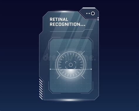 Hud Retinal Recognition Biometric Id Scan Dashboard Concept User Eye Verification Scanner Stock