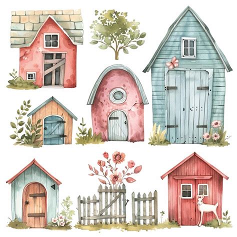 Farm Gate Vector Set Simple And Minima Premium Ai Generated Vector