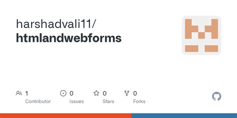 GitHub Harshadvali Htmlandwebforms