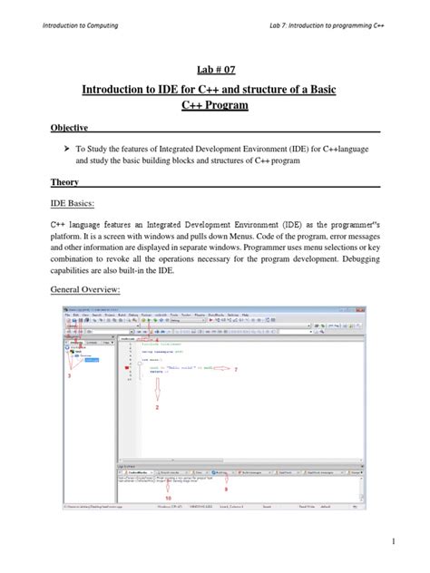 Itc Lab 7 Intro To C Pdf Menu Computing Integrated