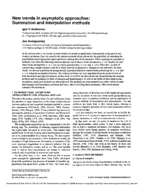 Pdf New Trends In Asymptotic Approaches Summation And Interpolation Methods