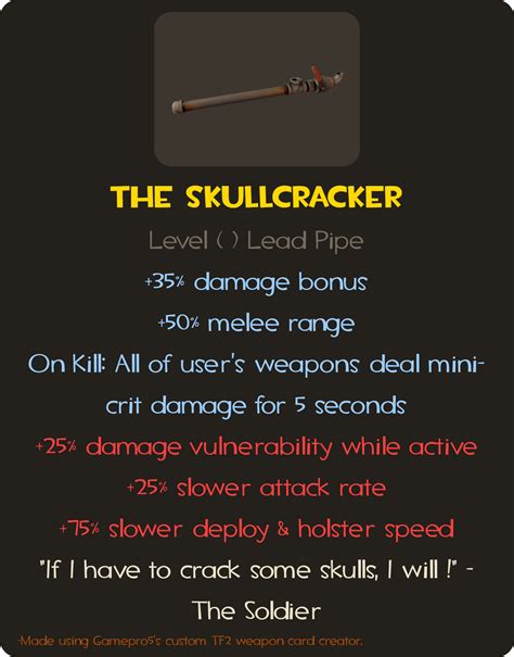 Soldier Melee Tf2 Weapon Concept The Skullcracker R Tf2weaponideas