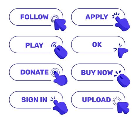 Premium Vector Hand Drawn Mouse Click Cursor Set