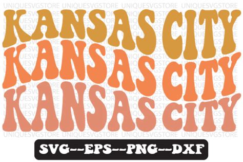 Kansas City Wavy Retro Svg Design Graphic By Uniquesvgstore · Creative