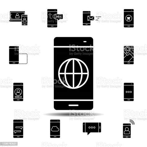 스마트 폰 전화 네트워크 아이콘 Ui 및 Ux 웹 사이트 또는 모바일 응용 프로그램에 대한 설정 스마트 폰 아이콘의 간단한 문양 평면 벡터 요소 0명에 대한 스톡 벡터 아트