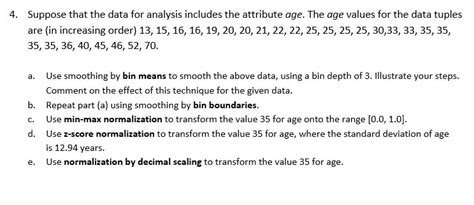solved 4 suppose that the data for analysis includes the