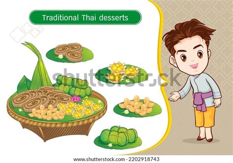 Thai Character Traditional Costume Sawasdee Welcome เวกเตอร์สต็อก ปลอดค่าลิขสิทธิ์ 2202918743