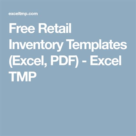 Free Retail Inventory Templates Excel PDF Excel TMP Inventory Management Templates