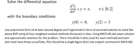 Solved Weighted Residual Methods Are 1 Point Collocation Method