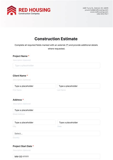 Free Construction Project Brief Template To Edit Online