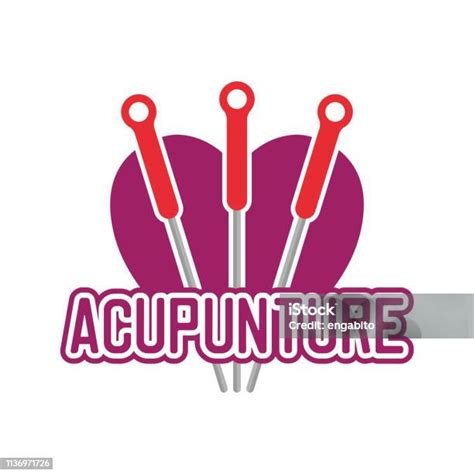 당신의 슬로건 태그 라인 벡터 일러스트 레이 션을 위한 텍스트 공간 침술 치료 아이콘 건강 진단에 대한 스톡 벡터 아트 및 기타