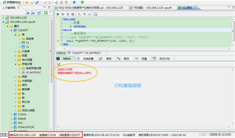故障005：普通用户debug调试报错无执行权限 请重新编辑用于调试的sql语句和初始变量 csdn博客