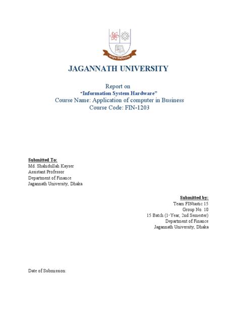 Final Report Computer Hardware Pdf Central Processing Unit