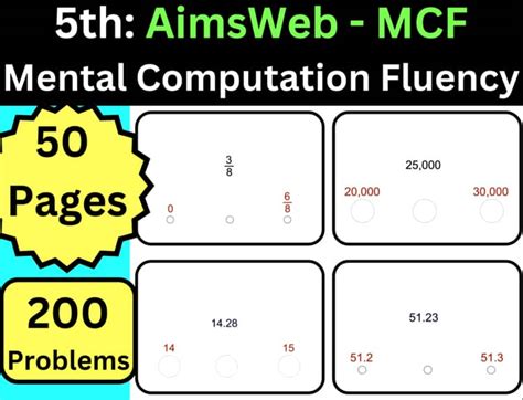 Grade 5 Aimsweb Plus Mental Computation Fluency Number Sense Fluency Grade 5 Aimsweb Plus Mental Computation Fluency Number Sense Fluency
