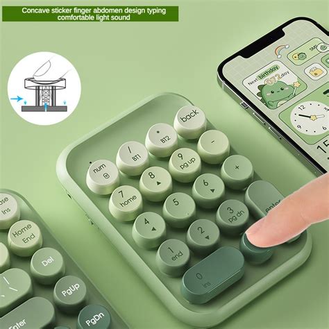 Bow Three Mode Wireless Bluetooth Numeric Keypad Mouse Gradient Pink