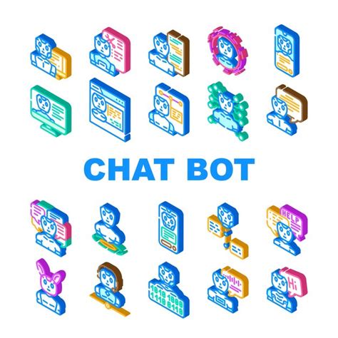 Premium Vector Chat Bot Robot Service Icons Set Vector Ai Chatbot