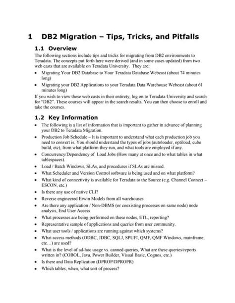 Db2 Migration Tips Tricks And Pitfalls Docx