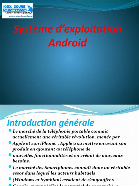 cours android système d exploitation android pdf android système d
