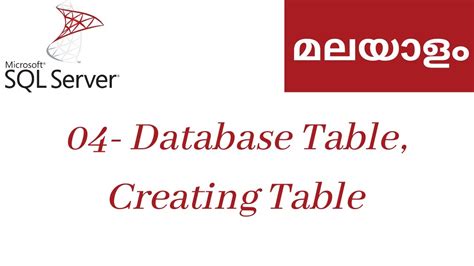04 what is a database table create table learn sql server malayalam