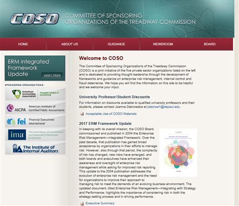 DCarsonCPA Precision COSO Updates ERM Framework On Risk For Integrated Approach